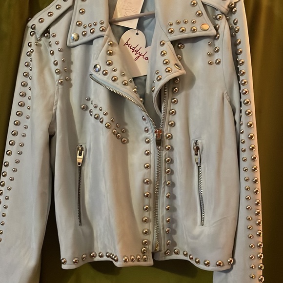 Buddy Love | Jackets & Coats | Studded Suede Jacket New With Tags Baby ...